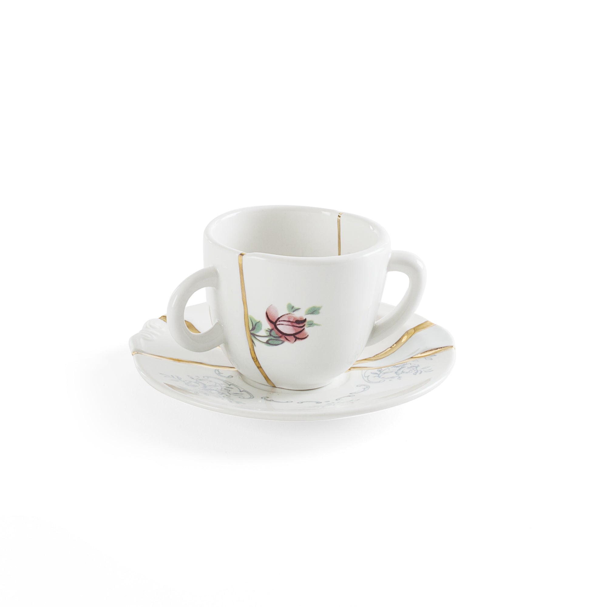 Kintsugi Coffee cup with saucer 03 – SELETTI UK